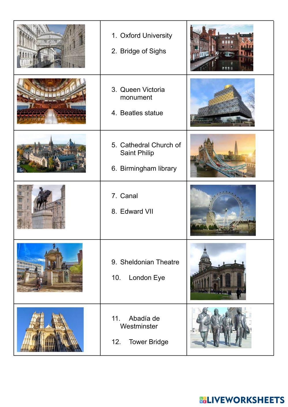Monuments | Free Interactive Worksheets | 7476076