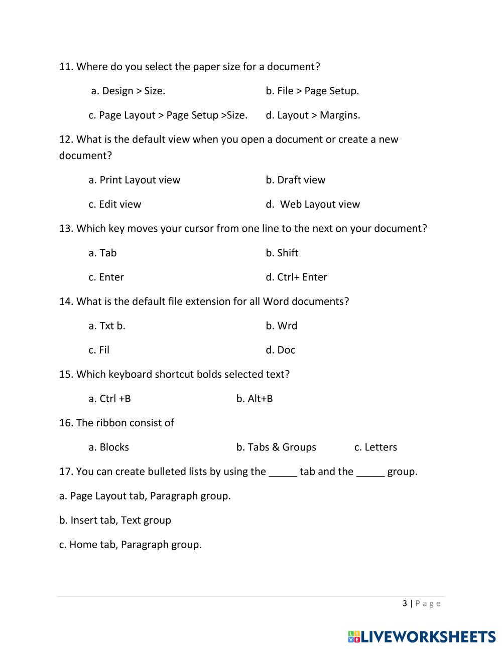 Microsoft Word … | Free Interactive Worksheets | 7479327