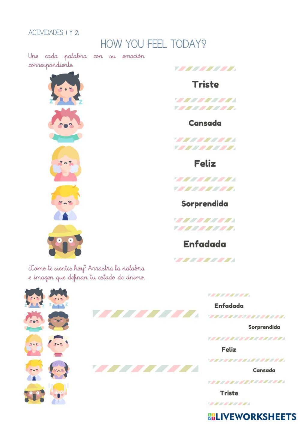 How you feel to… | Free Interactive Worksheets | 7214272