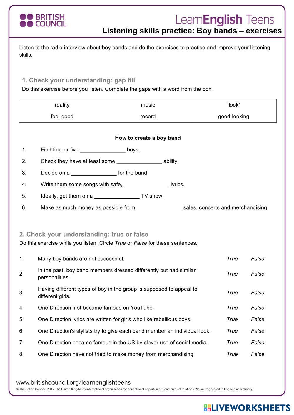 LISTENING B2 | Free Interactive Worksheets | 7485707