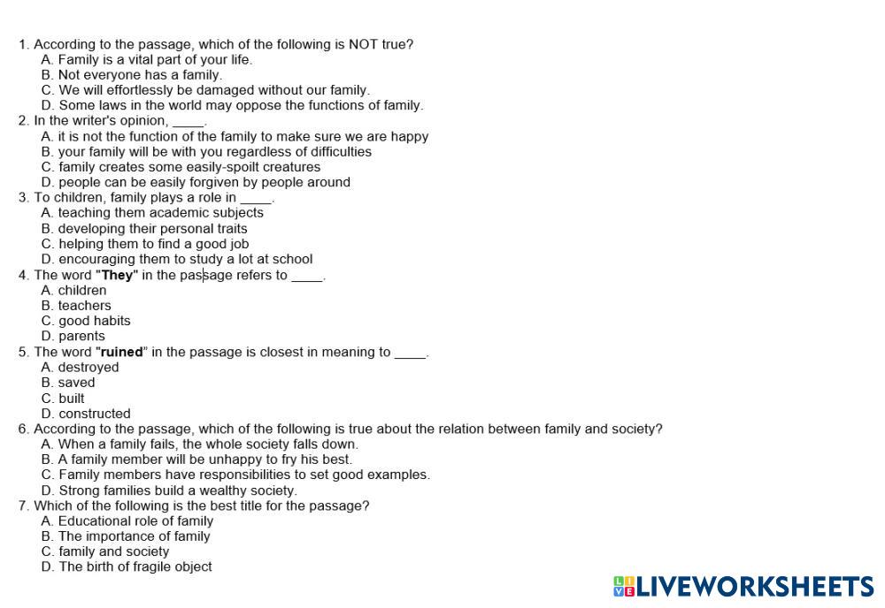 READING | Live Worksheets