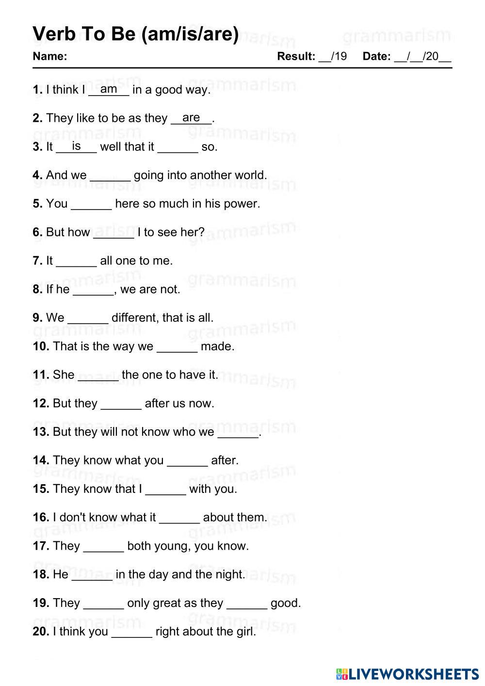 Grammar | Live Worksheets