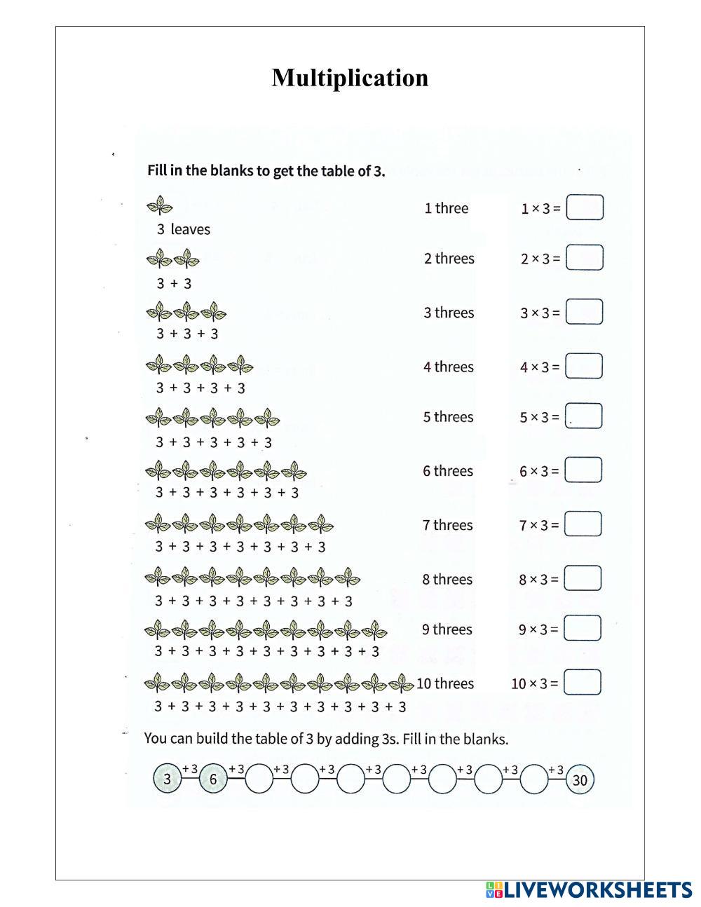 MULTIPLICATION … | Free Interactive Worksheets | 7491426