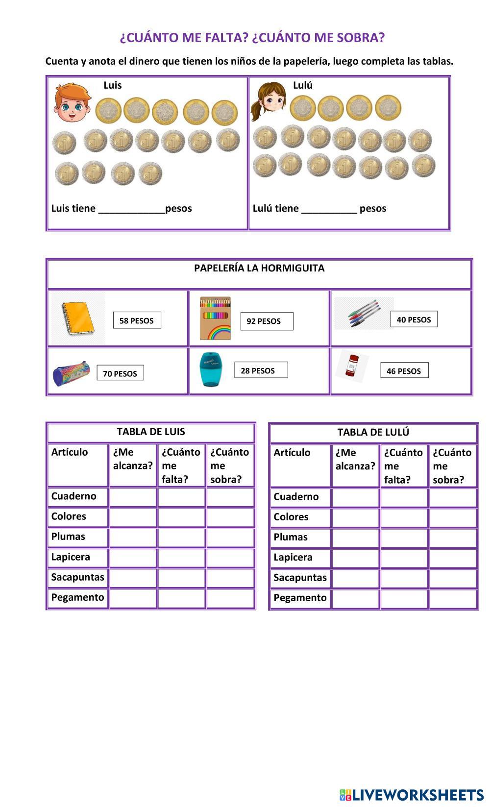 7492641 | ¿CUANTO ME FALTA? ¿CUÁNTO ME SOBRA?