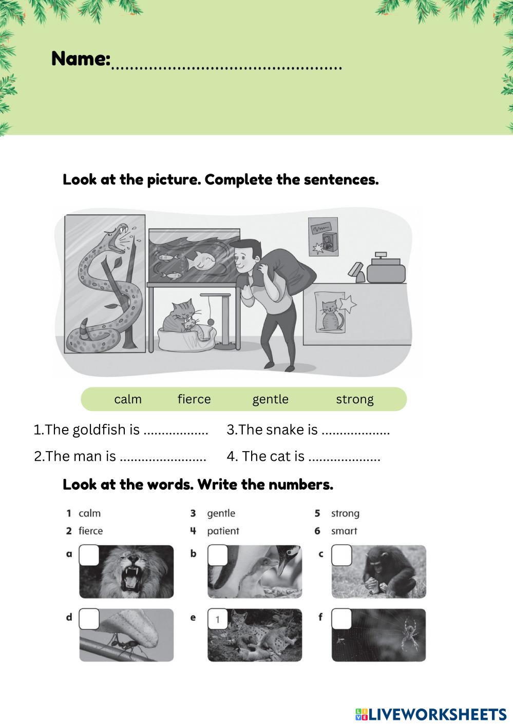UNIT 2: ANIMALS | Live Worksheets