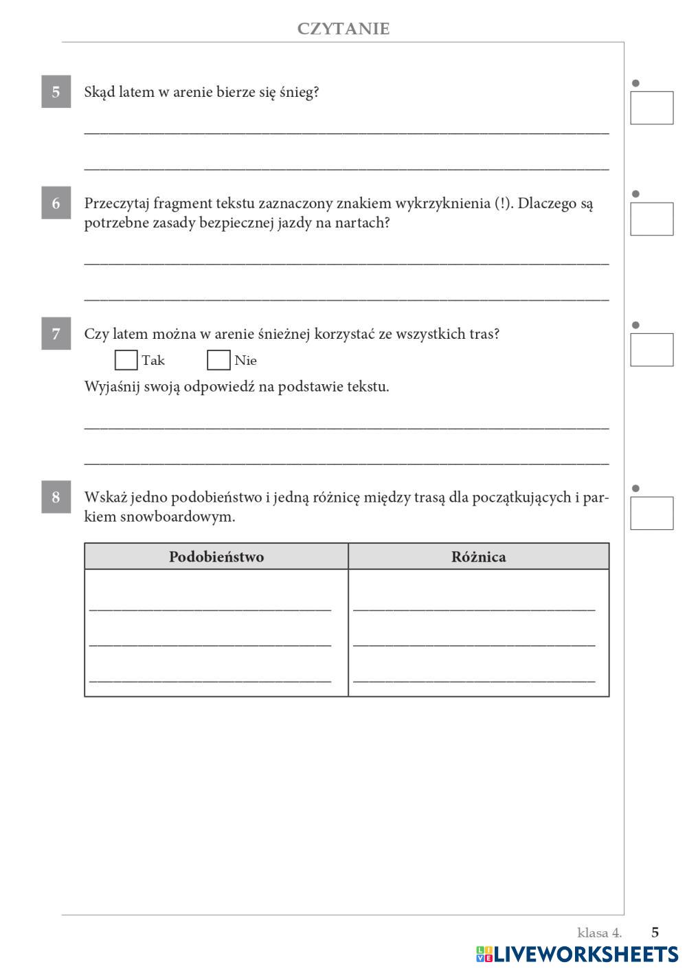 Czytanie 2018 7498529 | Irina Mickevic | Live Worksheets