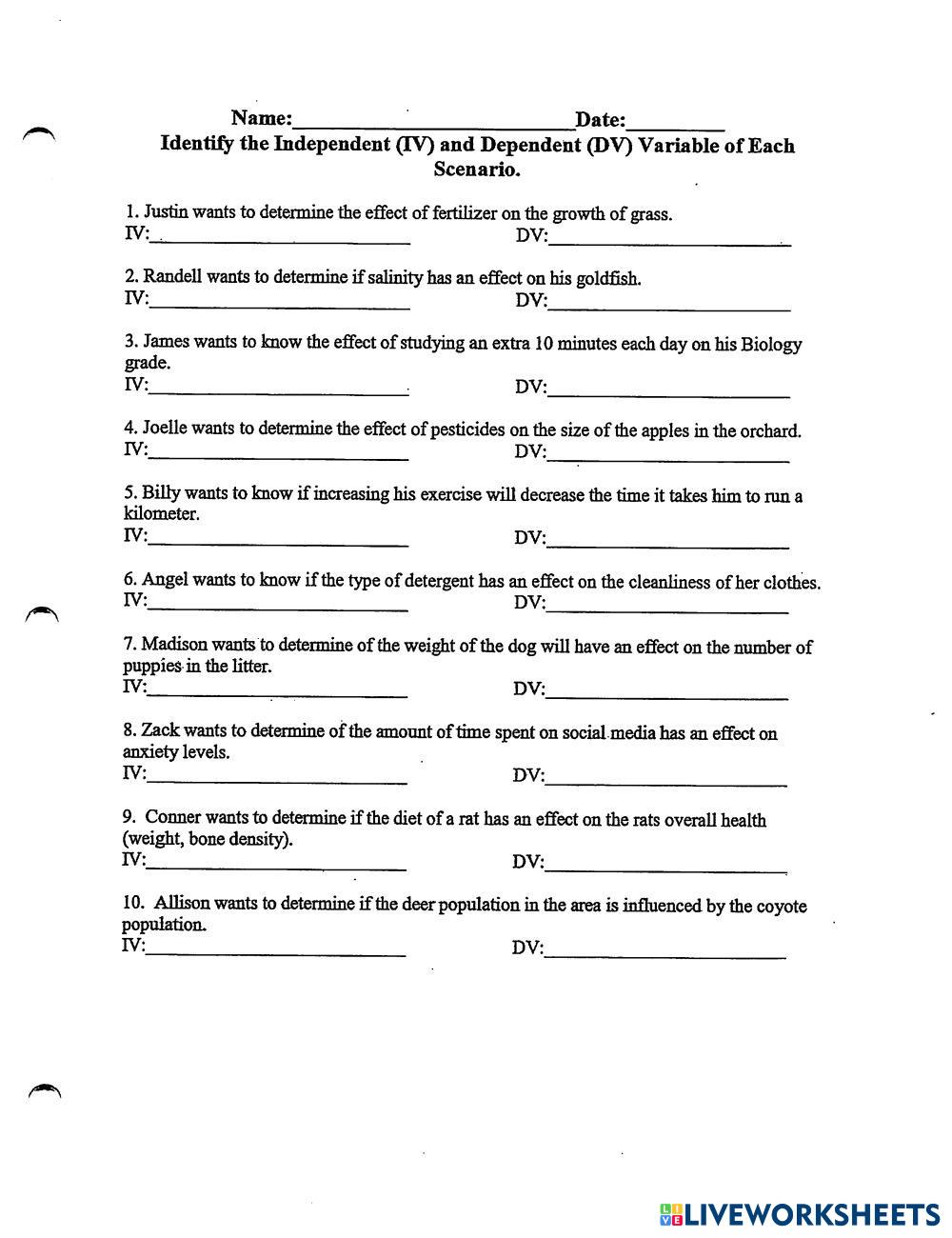 Identifying Ind… | Free Interactive Worksheets | 7499154