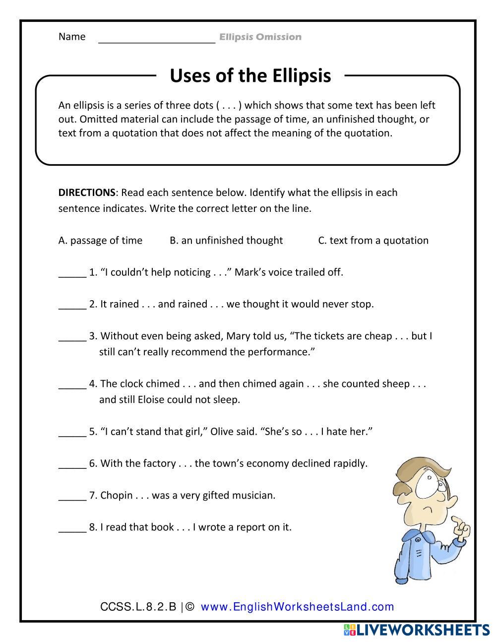 Ellipsis | Free Interactive Worksheets | 7503915