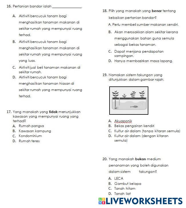 UASA RBT TAHUN … | Free Interactive Worksheets | 7507890