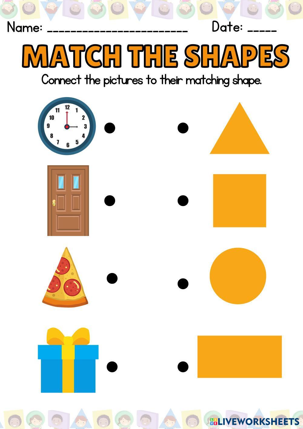 Match the shapes | Live Worksheets