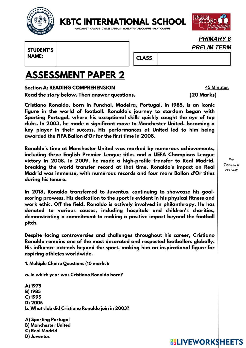 p6 | Live Worksheets