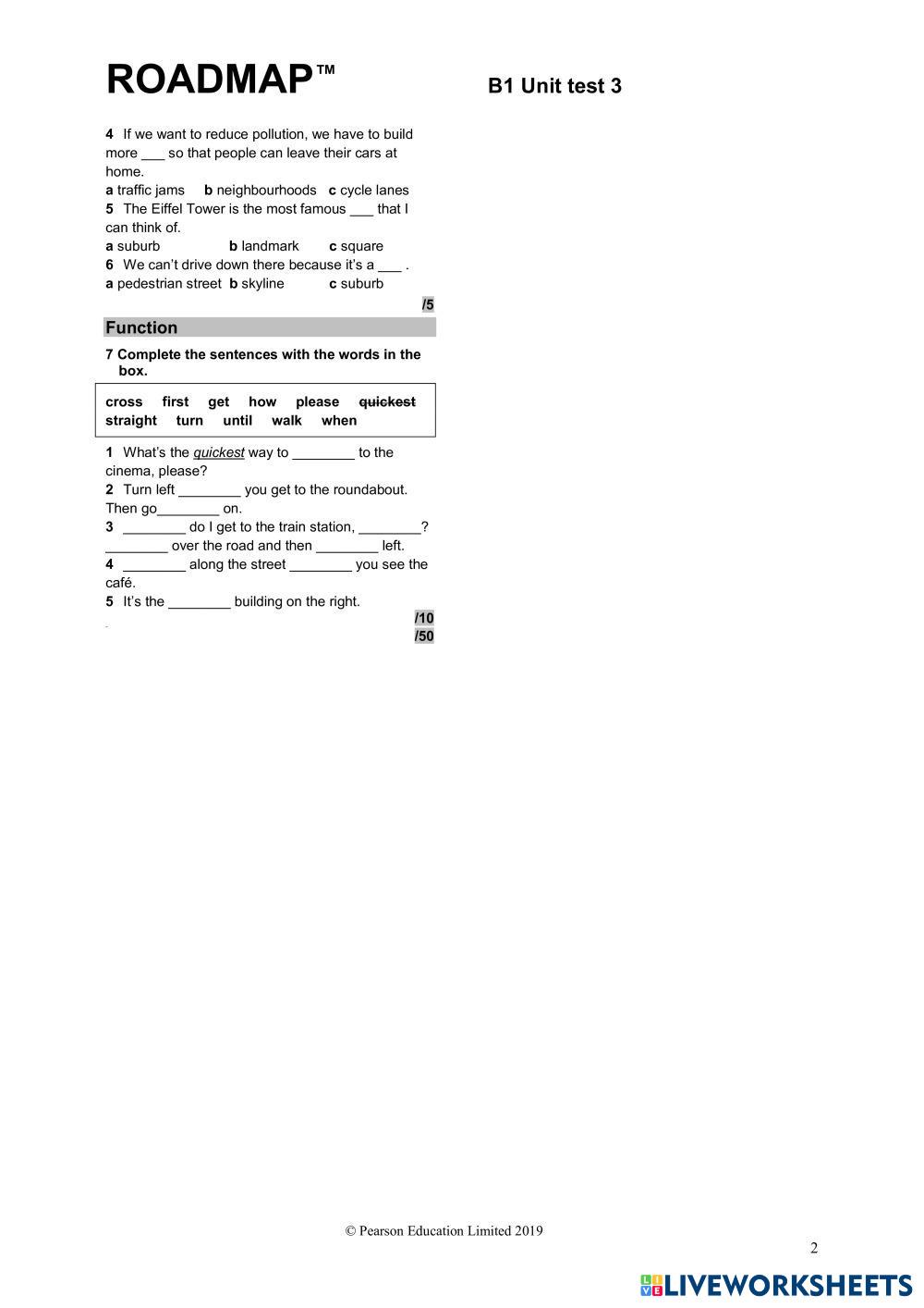 Roadmap Unit 3 … | Free Interactive Worksheets | 7509597