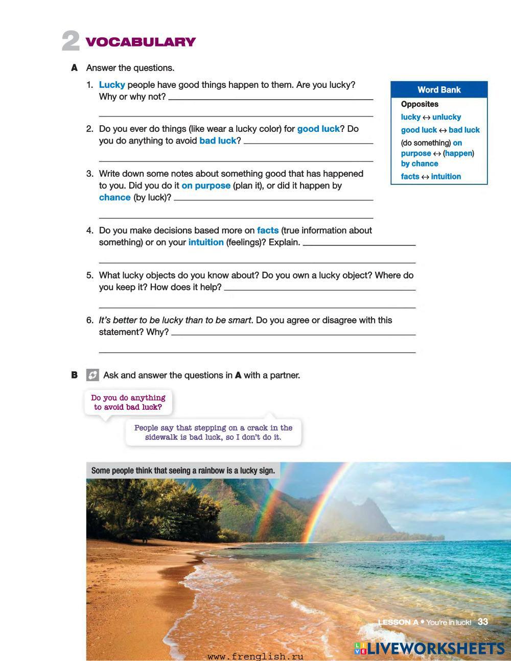 Vocabulary | Live Worksheets