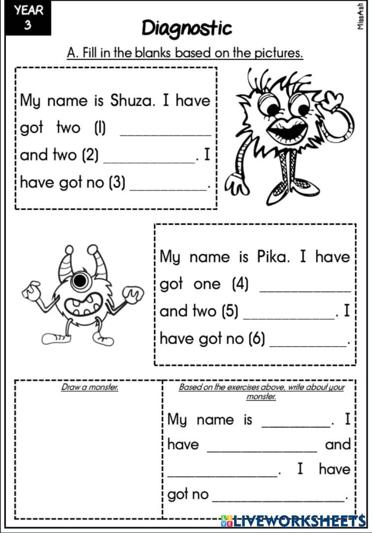 DIAGNOSTIC TEST… | Free Interactive Worksheets | 7509741