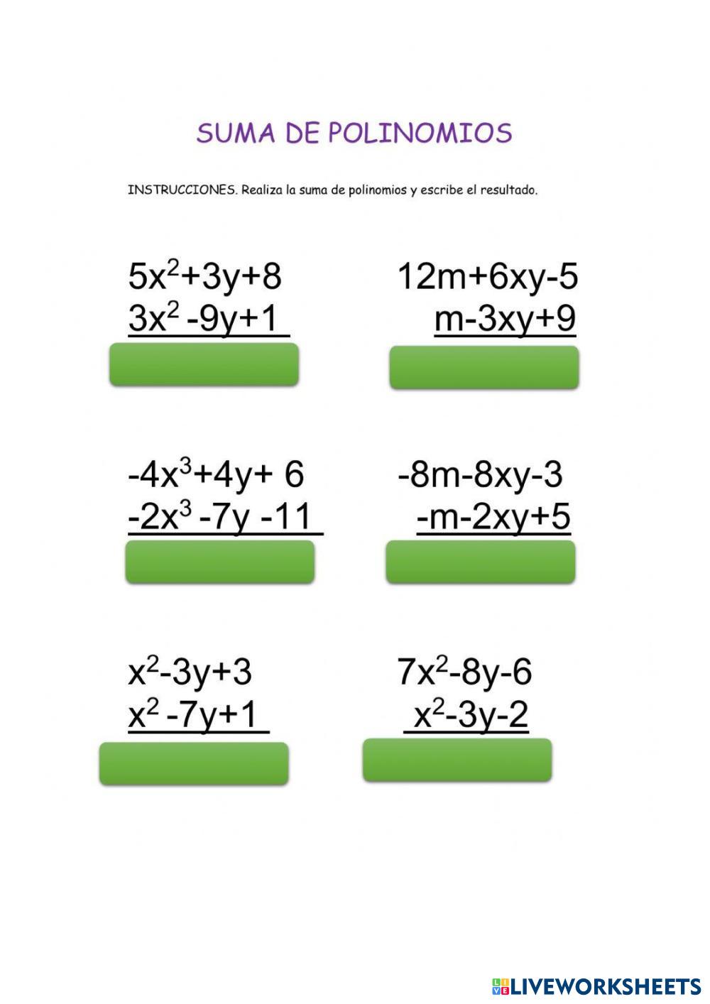 Suma y Resta de… | Free Interactive Worksheets | 7509913