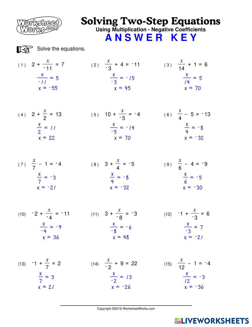 Шугаман тэгшитгэл | Live Worksheets