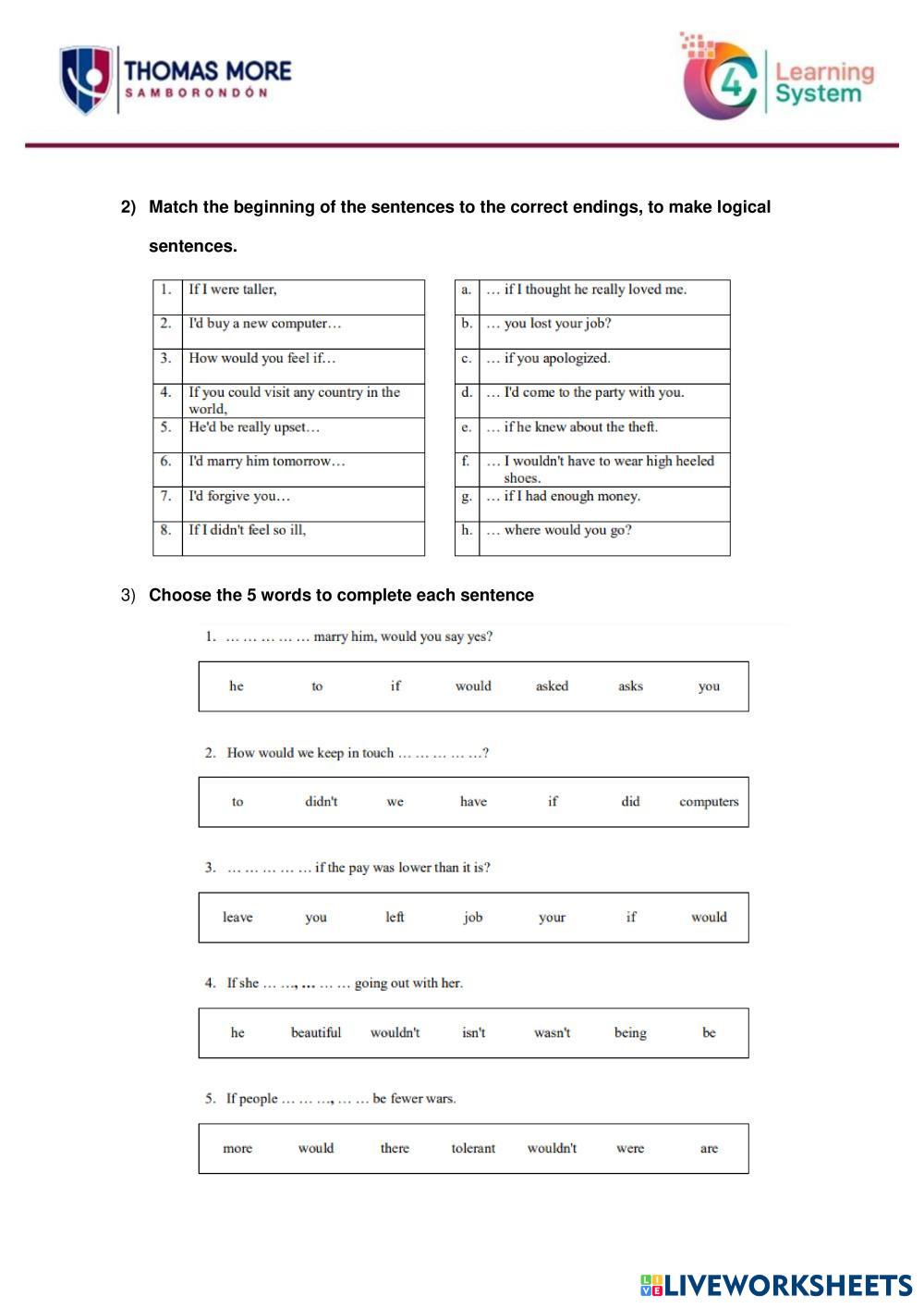 Worksheet 2: Second Conditional 7511707 | Victor Delgado
