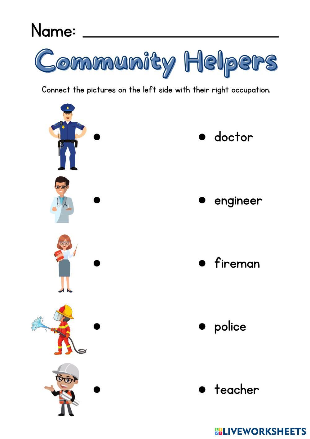 อาชีพ | Live Worksheets