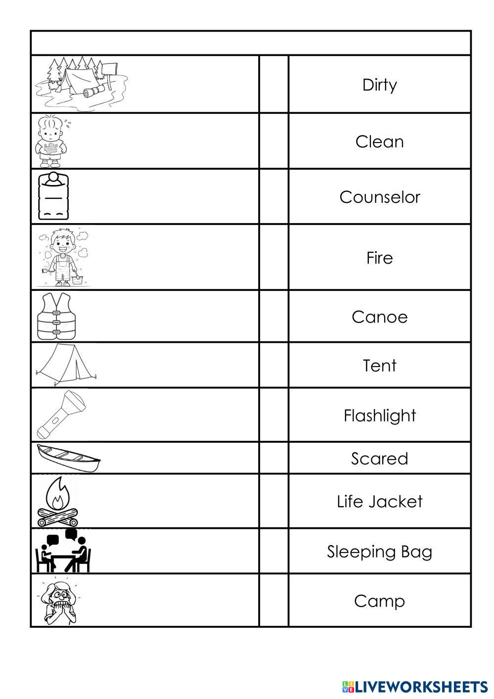 Camp Activities | Live Worksheets