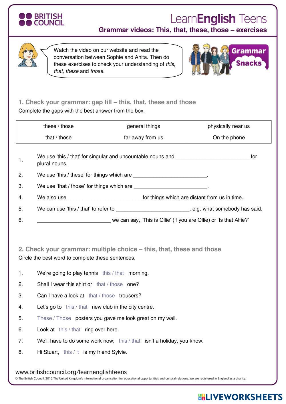GRAMMAR | Live Worksheets