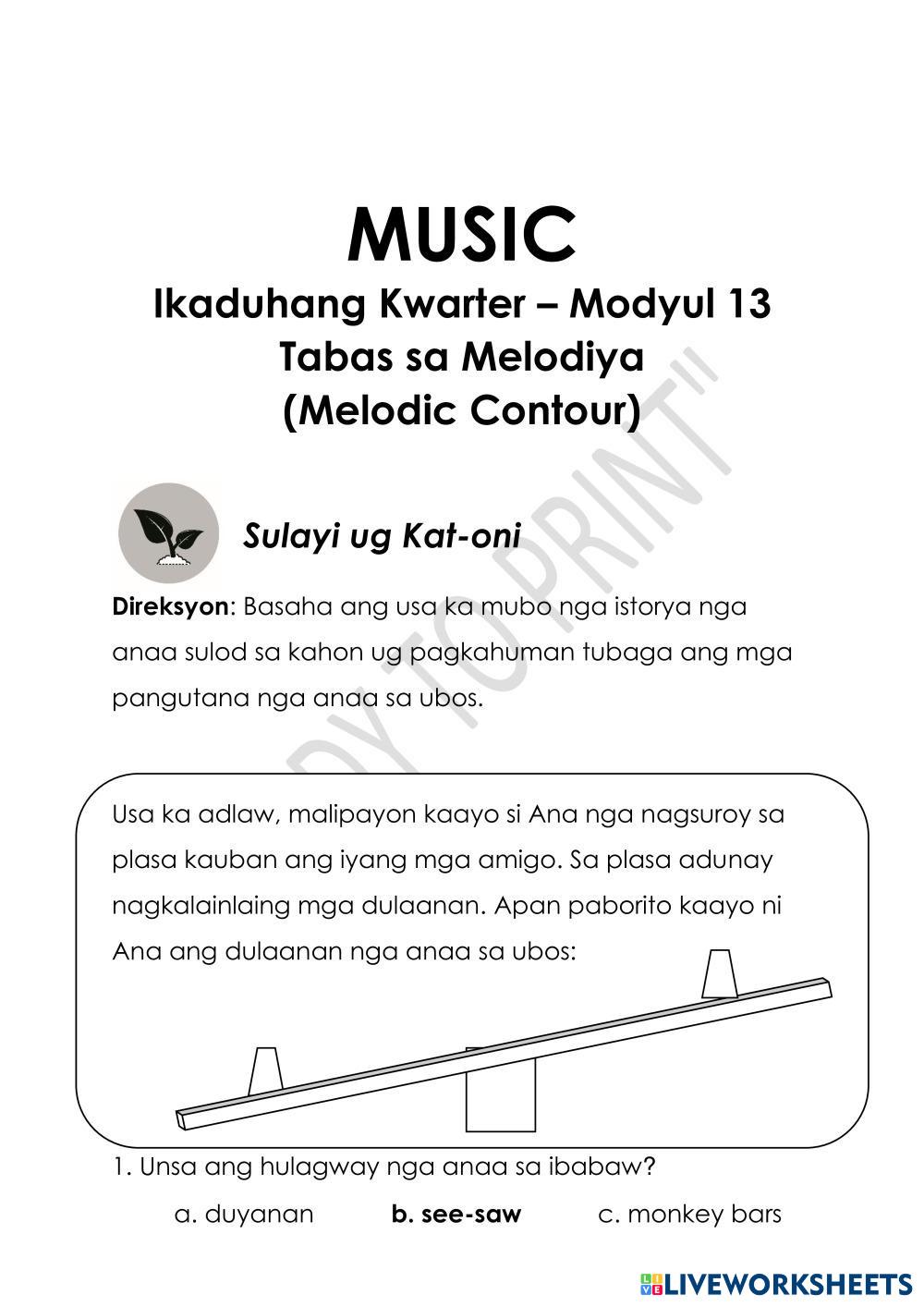 MAPEH 2 (Music)… | Free Interactive Worksheets | 7514380