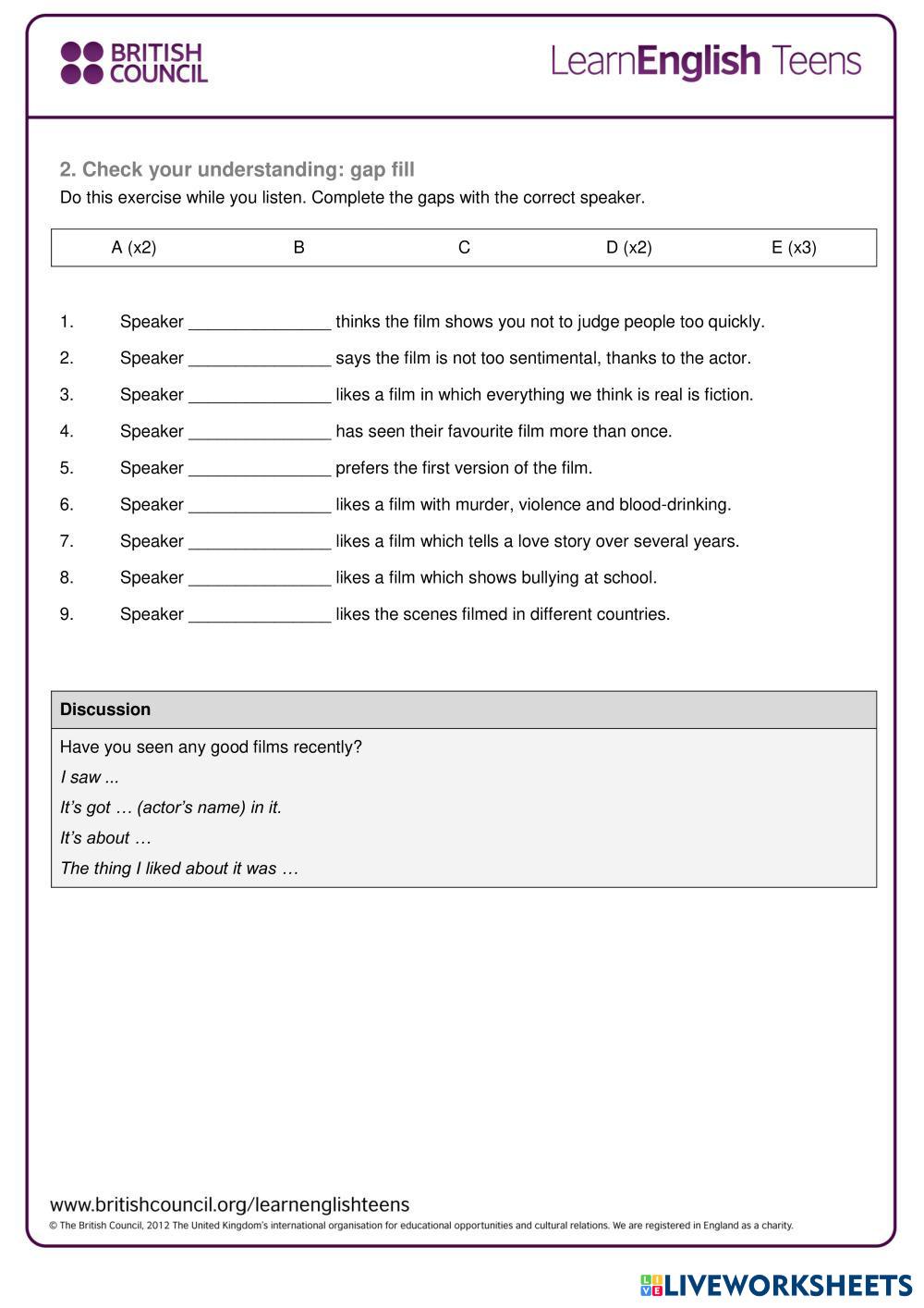 My Favourite Fi… | Free Interactive Worksheets | 7514437