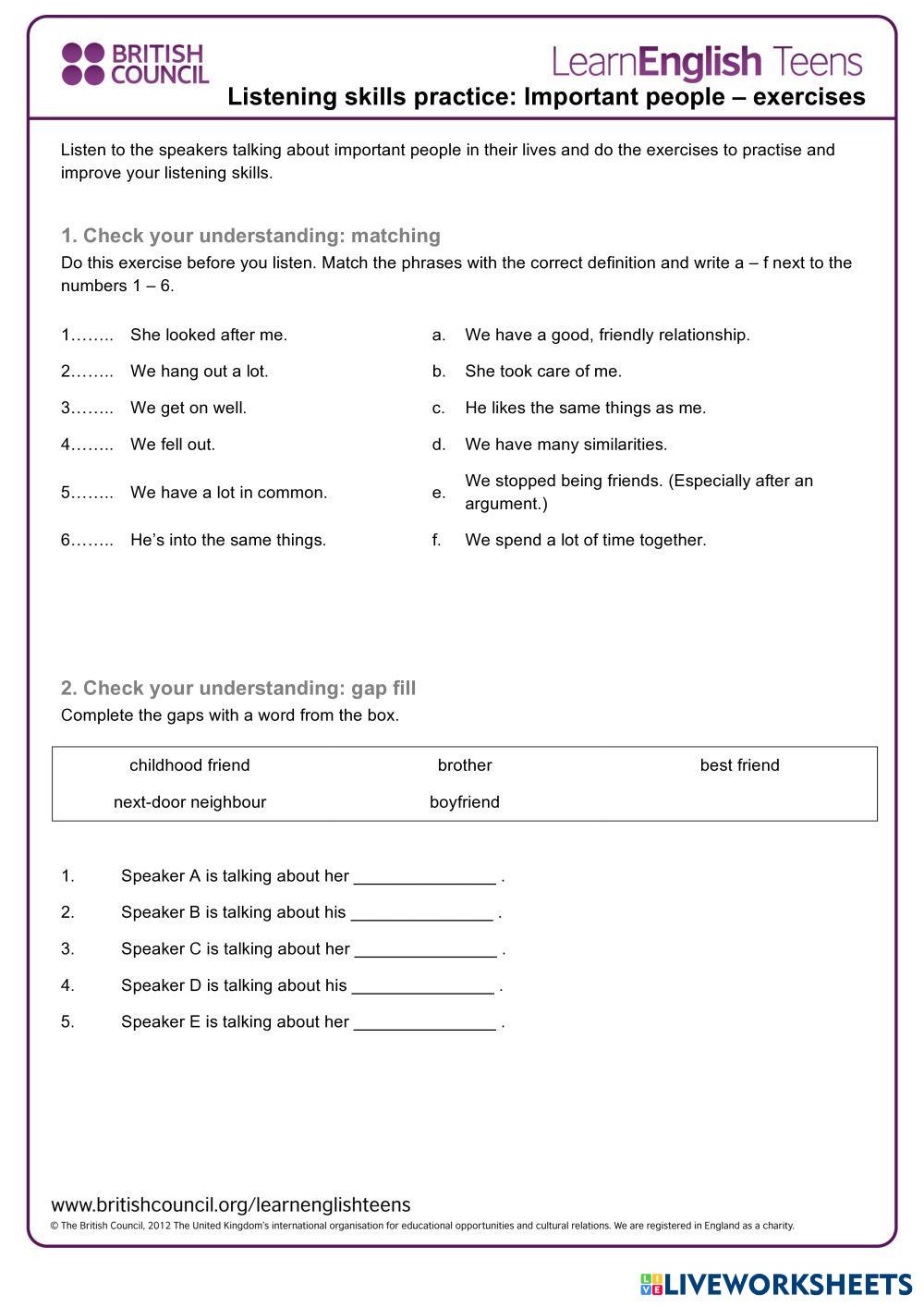 Listening practice | Live Worksheets