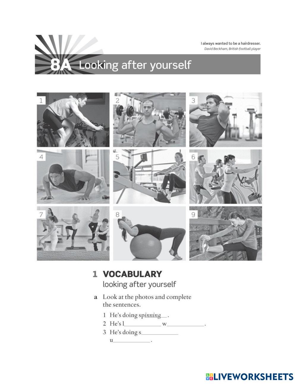 8A Looking After Yourself - Intermediate Plus | Live Worksheets