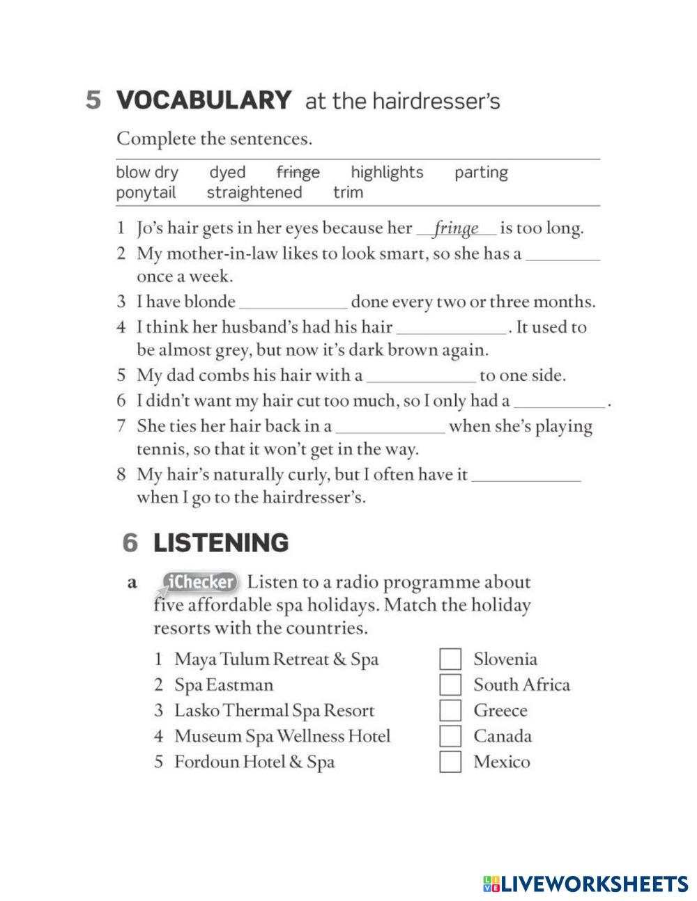 8A Looking After Yourself - Intermediate Plus | Live Worksheets