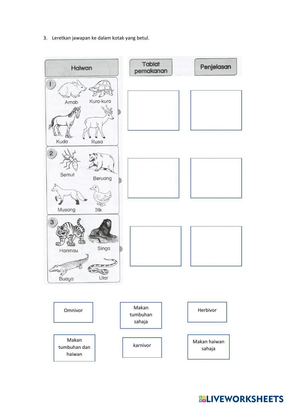 Tabiat pemakana… | Free Interactive Worksheets | 7516363