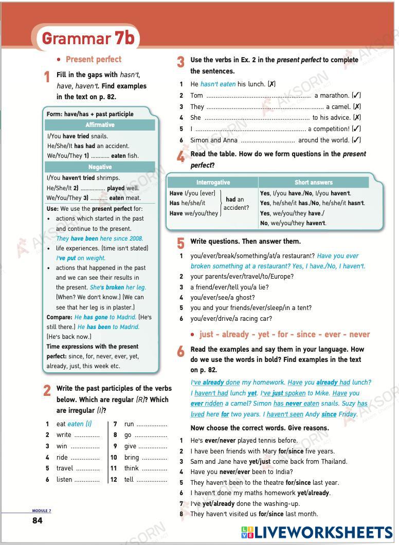 Grammar 7b 7516387 | NAPAPAT PONRIT | Live Worksheets