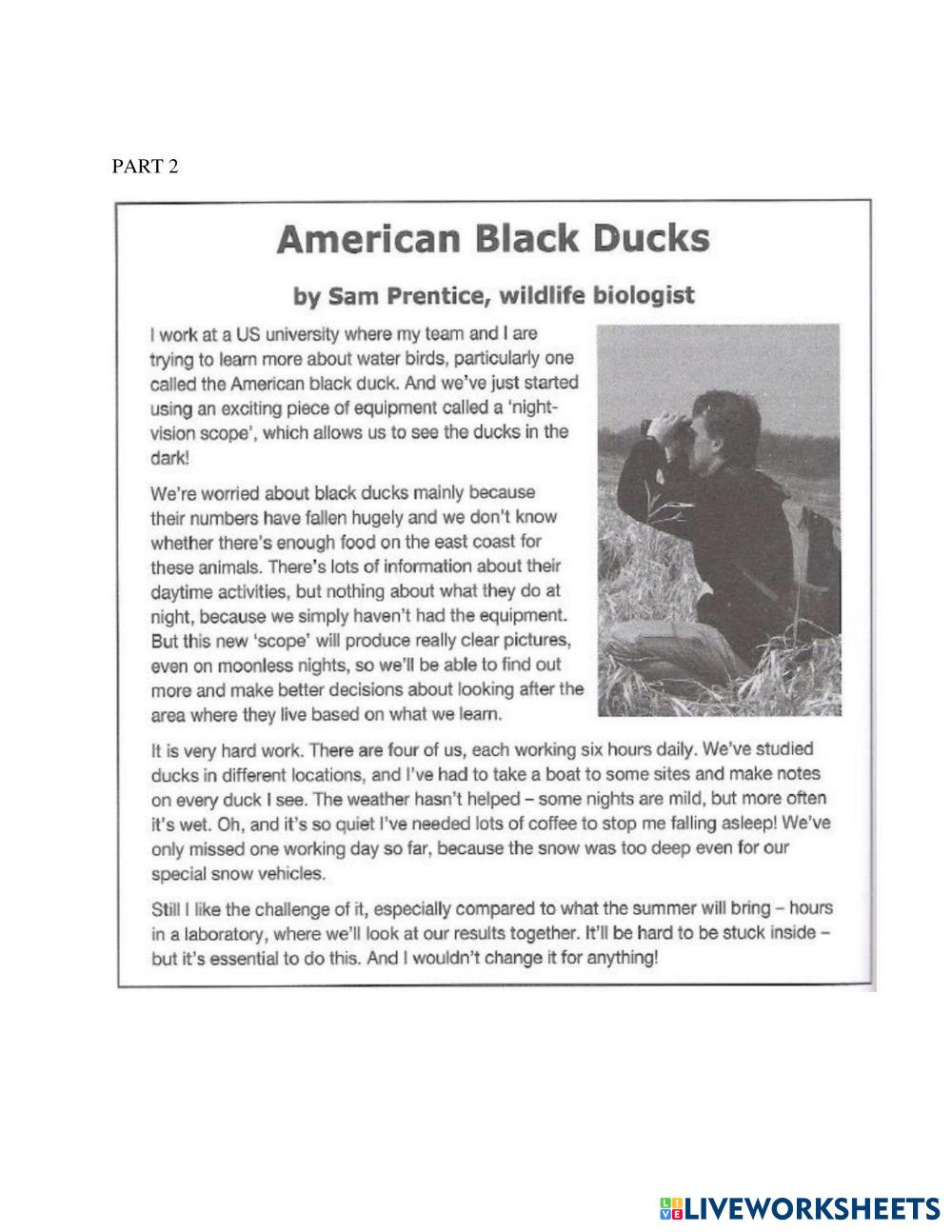 MID-TERM A1 ENGLISH READING TEST | Live Worksheets