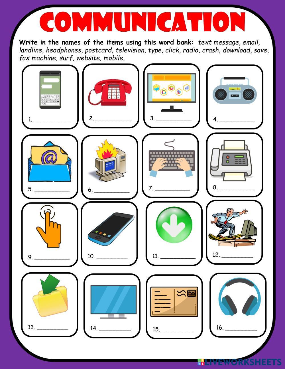 Communication Vocabulary | estherlee76 | Live