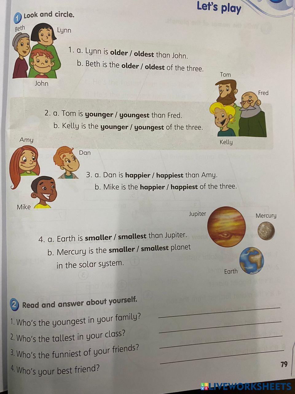 ENGLISH YEAR 3 PAGE 98 | Live Worksheets