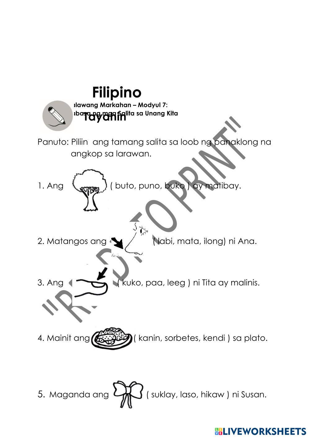 Filipino 2 2QM7… | Free Interactive Worksheets | 7518660