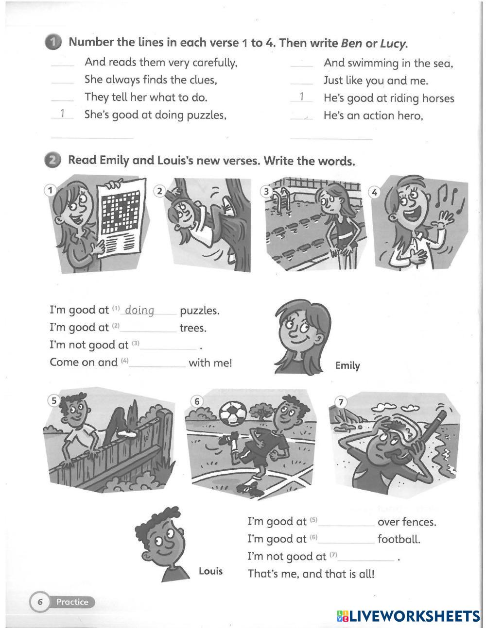 Super Minds 3 Workbook p. 6 Song | Live Worksheets