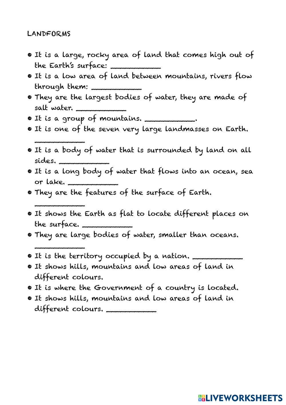 7518951 | Landforms | Larabl | LiveWorksheets