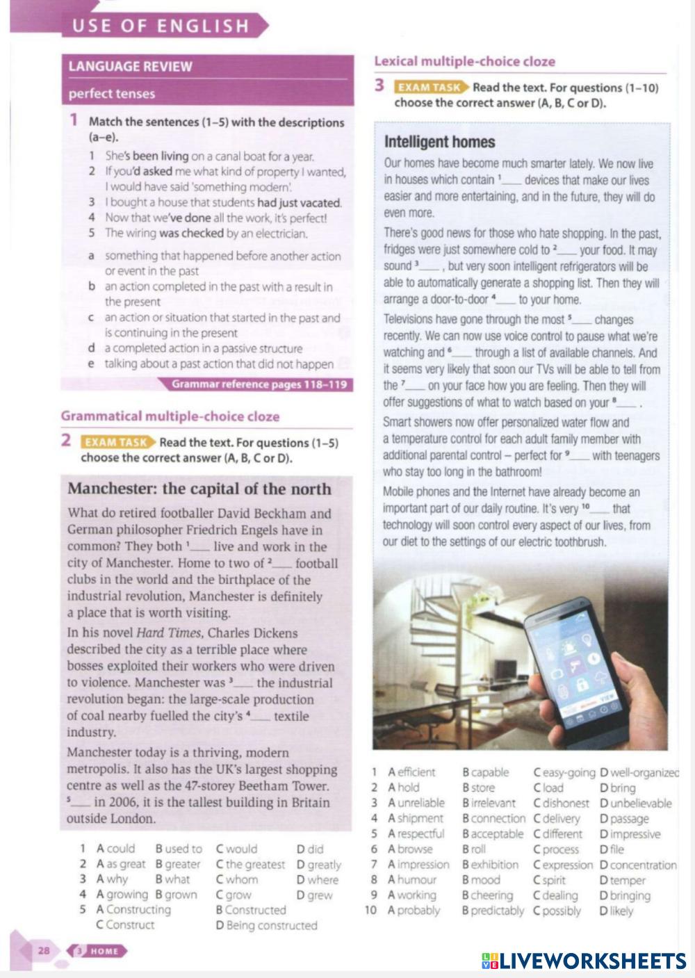 Oxford Exams B2 p 28 | Live Worksheets