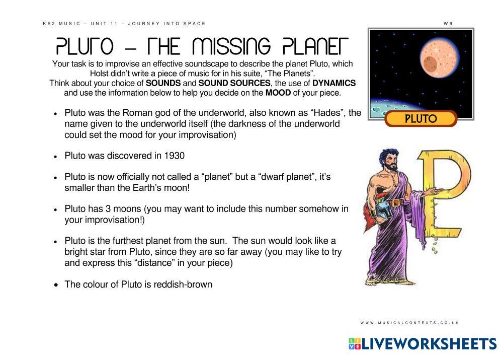 Pluto composition | Live Worksheets