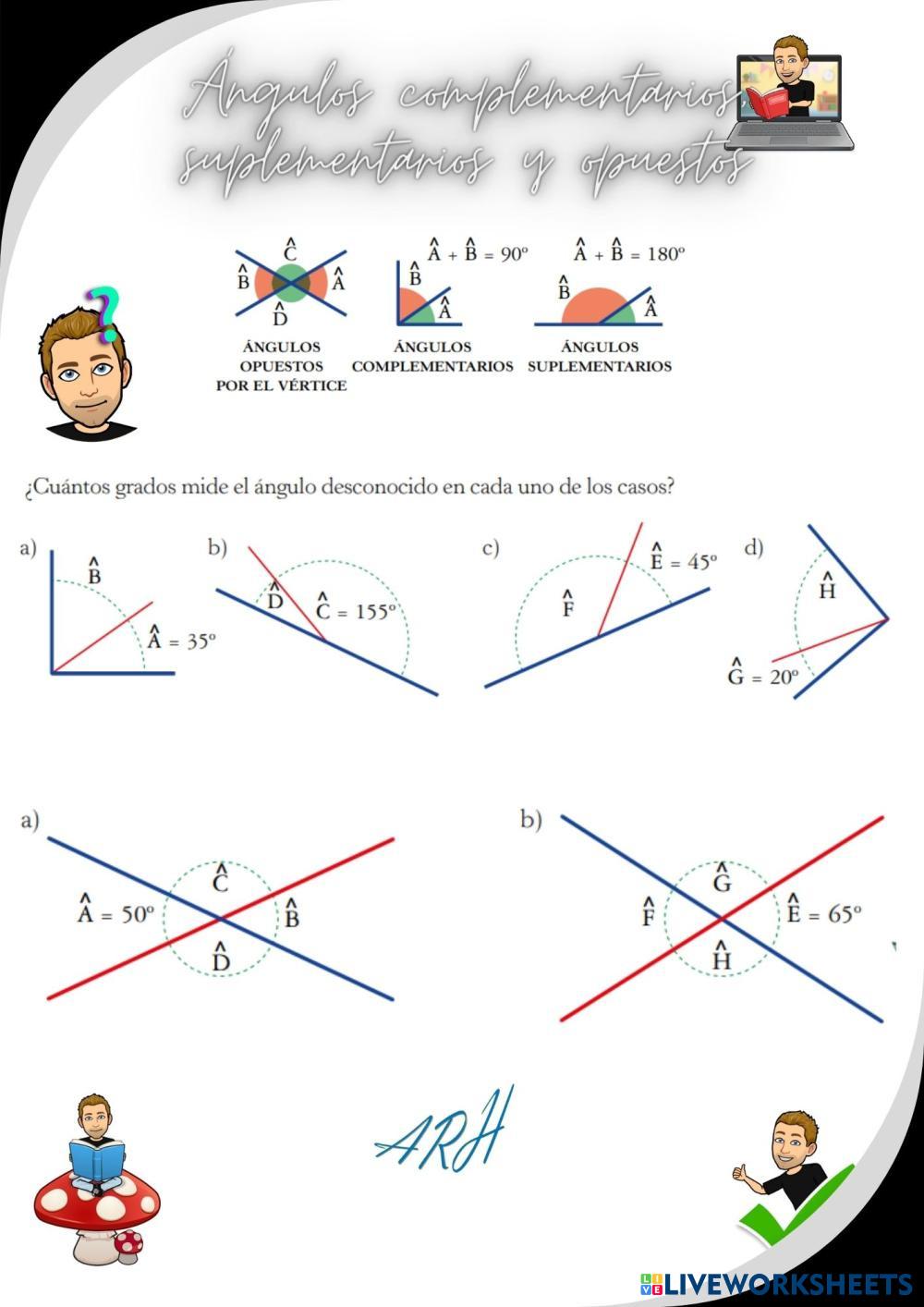 7522847 | Ángulos complementarios, suplementarios y