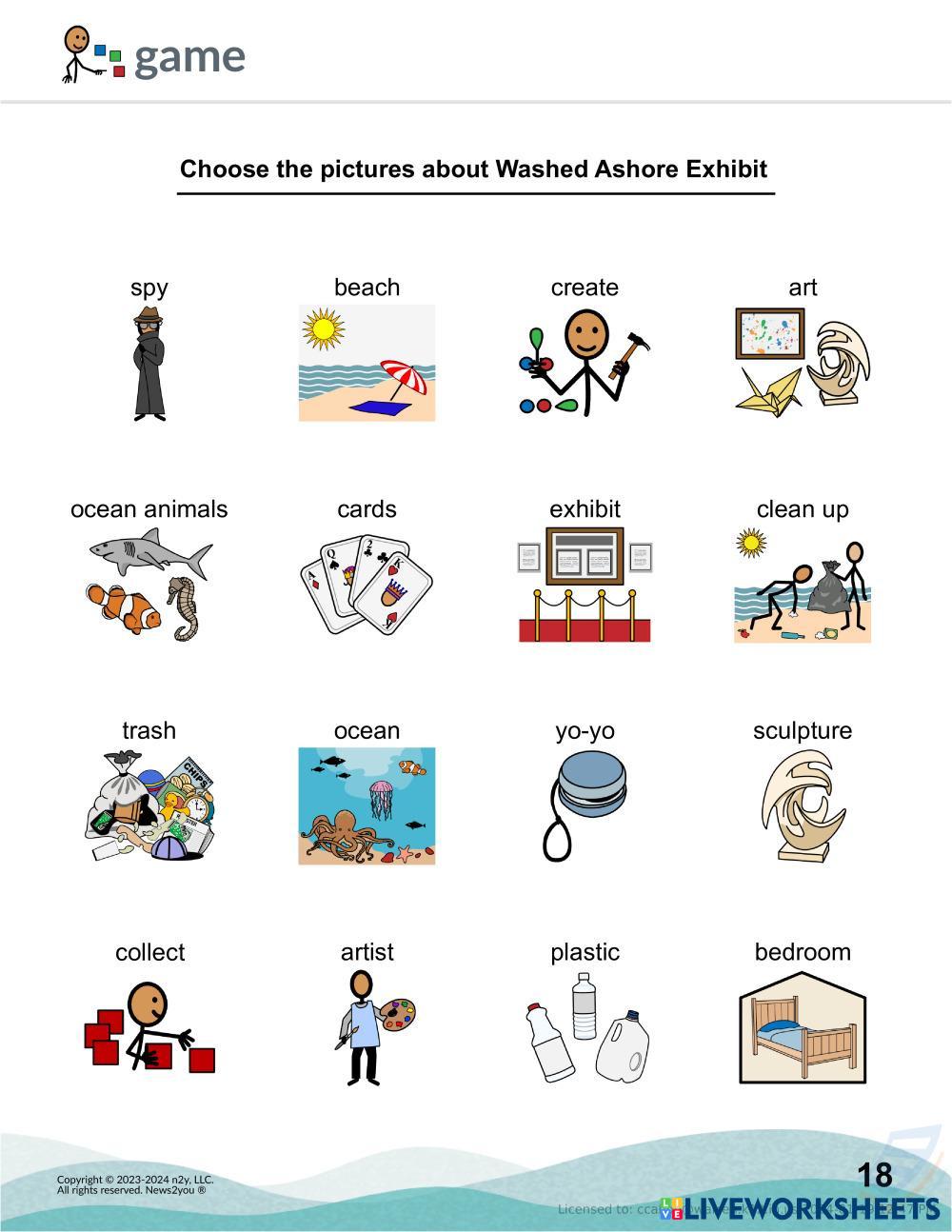 Washed Ashore with pictures | Live Worksheets