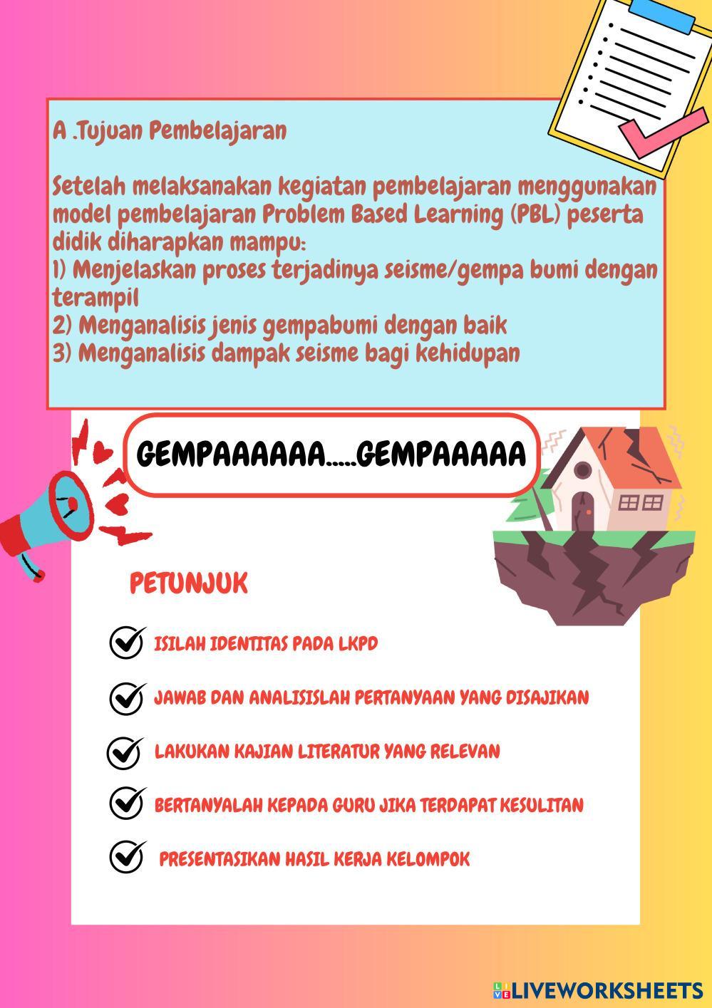 LKPD DAMPAK GEM… | Free Interactive Worksheets | 7525047