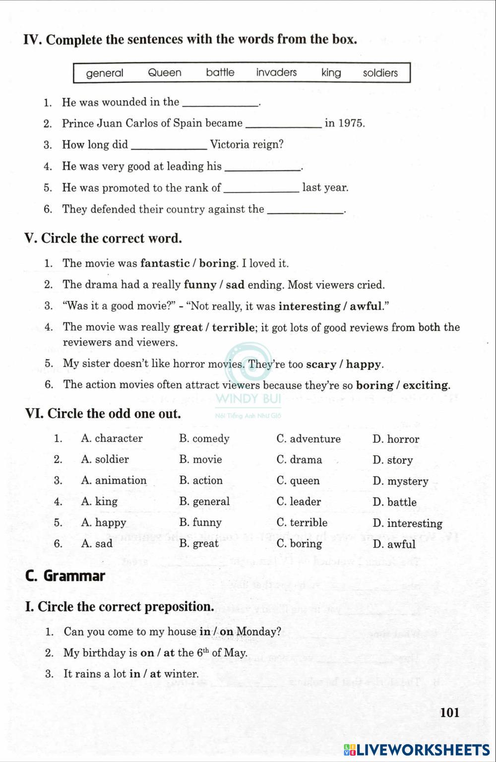7525098 | e6 unit 7 | Lê Thị Ngọc Minh | LiveWorksheets