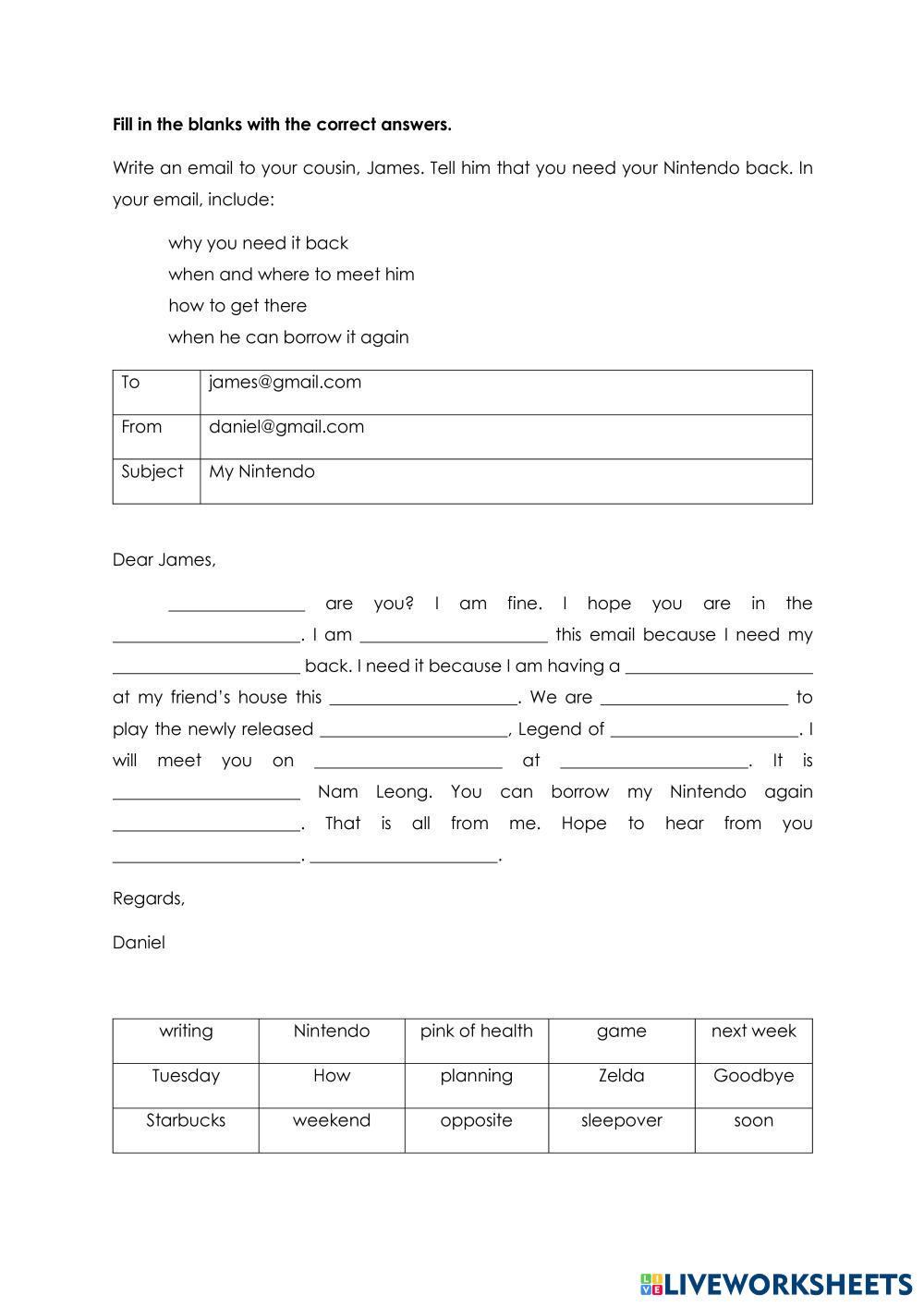 NINTENDO | Free Interactive Worksheets | 7525186