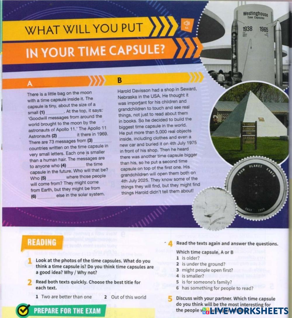 Time capsule | Free Interactive Worksheets | 7527213