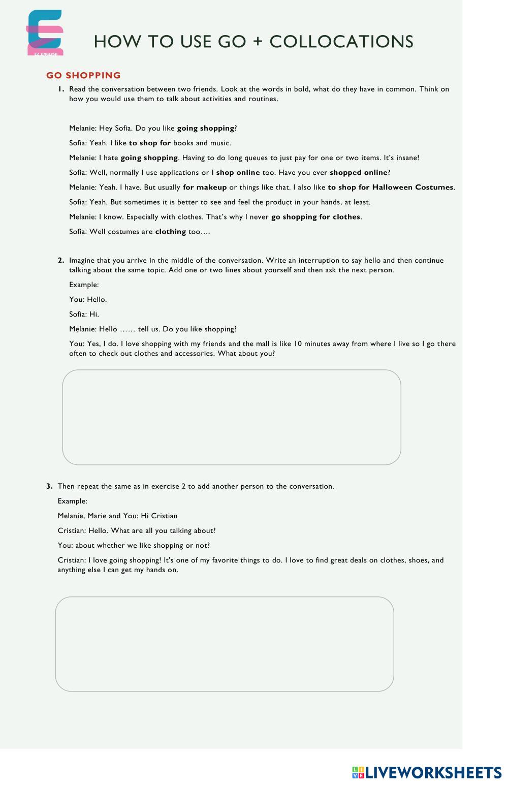 7528585 | HOW TO USE GO + COLLOCATIONS | EZ ENGLISH PERU