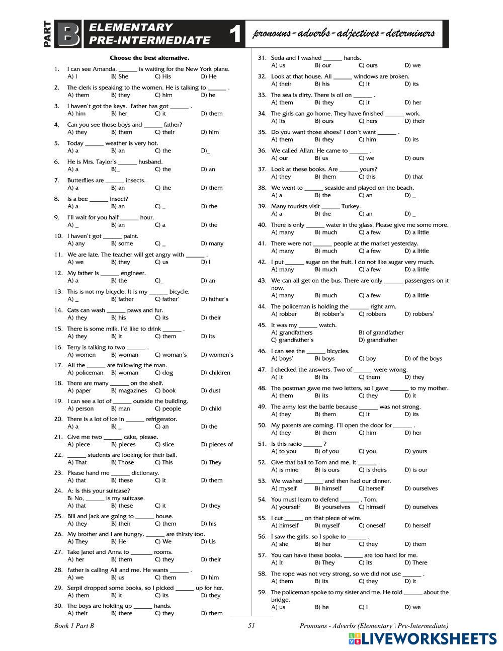 Part B - Elemen… | Free Interactive Worksheets | 7529352