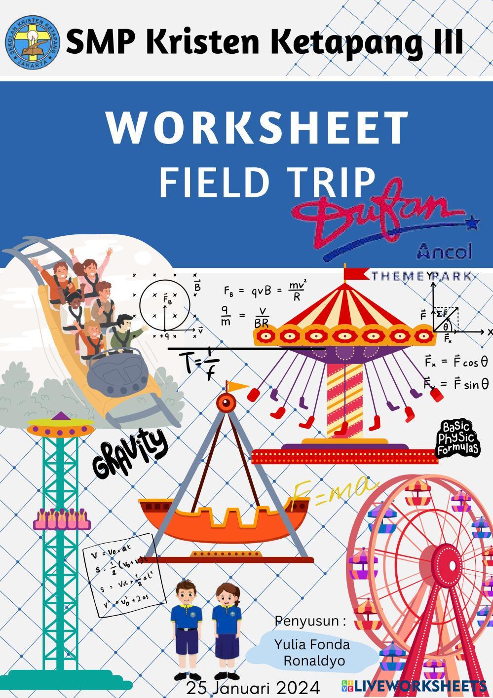Worksheet Field Trip Dufan | Live Worksheets
