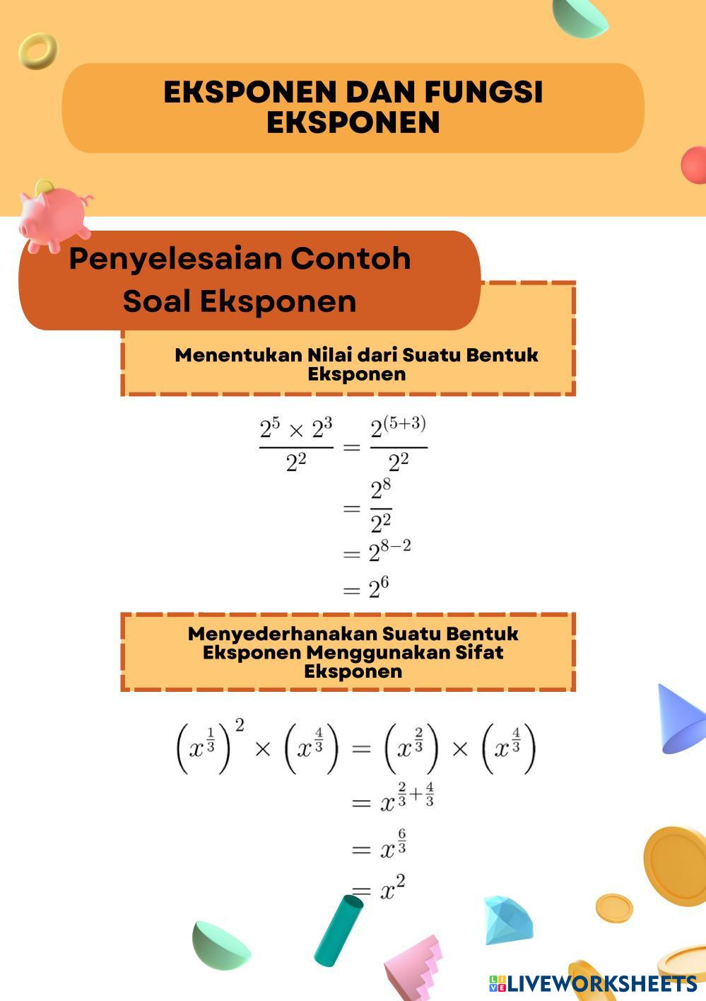 Eksponen dan Fu… | Free Interactive Worksheets | 7529810