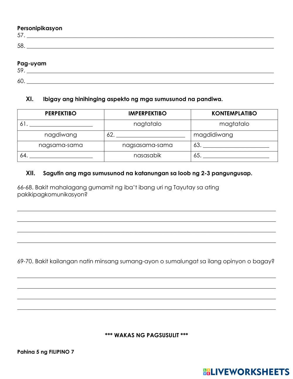 7531293 | IKALAWANG MARKAHANG PAGSUSULIT | Grade